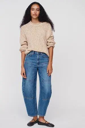 Joe's Jeans Billie Ankle High Rise Barrel Jeans - Medium Denim