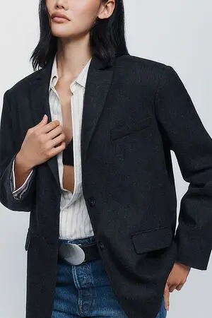 ANINE BING Qun 100% Wool Blazer Jacket