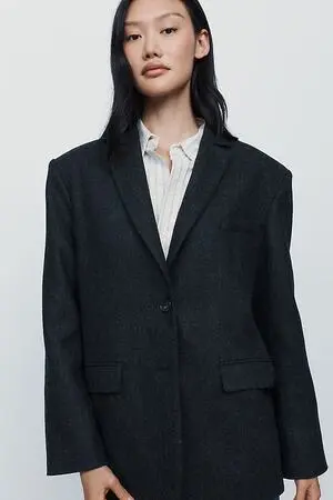 ANINE BING Qun 100% Wool Blazer Jacket