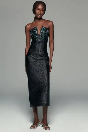 Dress The Population Perla Strapless Midi Dress - Black