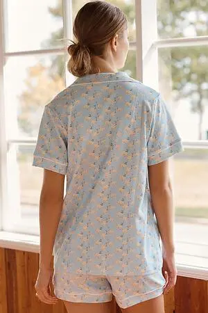 RO'S GARDEN Cora 100% Cotton Sleep Set - Blue Pattern