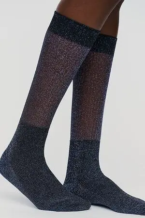 HIGH HEEL JUNGLE Glitter Dance Socks - Navy