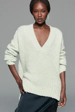 Maeve Wool Blend Overd Sweater - Mint