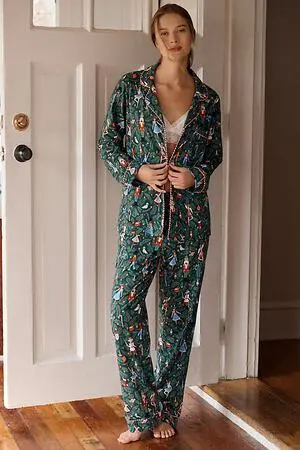 BEDHEAD PAJAMAS Nutcracker Sleep Set - Green Pattern