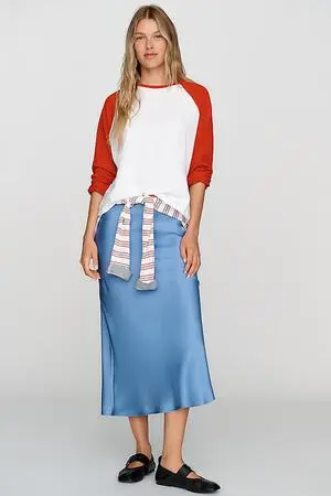 SUNNY SOMEWHERE 100% Cotton Raglan Baseball Tee - Red