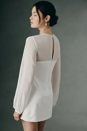 Endless Rose Chiffon Crepe Puff Sleeve Mi Dress