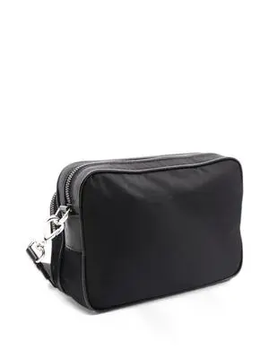 Prada Re-nylon Saffiano Leather Shoulder Bag - Black