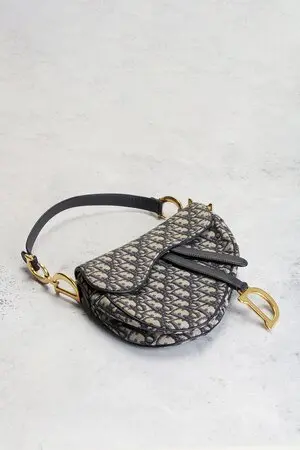 Dior Trotter Oblique Saddle Bag - Blue