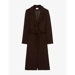 Claudie Pierlot Notch-lapel Regular-fit Wool-blend Coat - Brown
