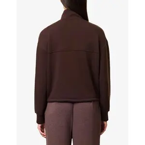 Varley Sian Cropped Half-zip Jersey Sweatshirt