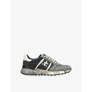 Premiata Lander Suede And Woven Trainers