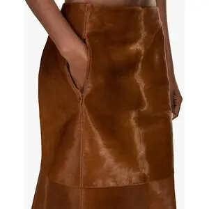Alaïa Pony Hair Midi Pencil Skirt