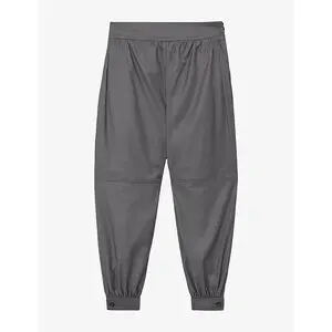 REISS Neave Balloon-leg Mid-rise Woven Trousers - Grey