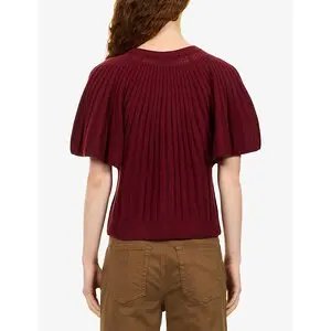 FRAME The Flutter Wool-cashmere Knit Cardigan - Deep Garnet