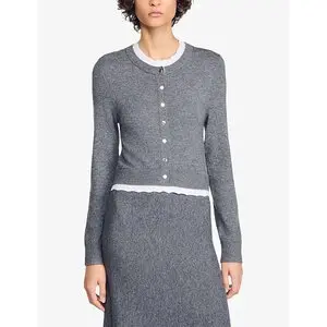 Sandro Layered-effect 2-in-1 Wool And Cashmere Maxi Dress