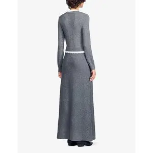 Sandro Layered-effect 2-in-1 Wool And Cashmere Maxi Dress