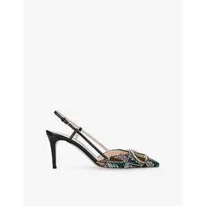 Valentino Garavani Vlogo Signature 80 Leather Slingbacks