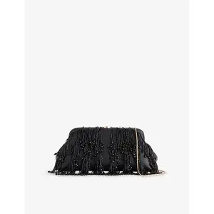 Simkhai Pia Beaded-fringe Leather Clutch