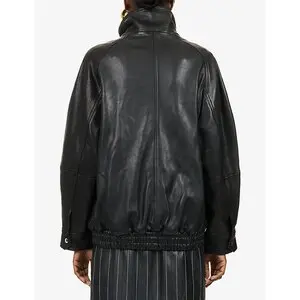 Nour Hammour Ariste High-collar Leather Jacket