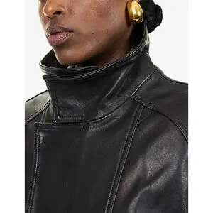 Nour Hammour Ariste High-collar Leather Jacket