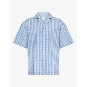 Bottega Veneta Checked Cotton-blend Shirt - Blue