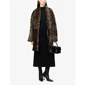 Nour Hammour Raquel Leopard-print Shearling Coat