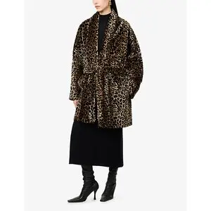 Nour Hammour Raquel Leopard-print Shearling Coat