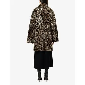 Nour Hammour Raquel Leopard-print Shearling Coat
