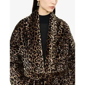 Nour Hammour Raquel Leopard-print Shearling Coat
