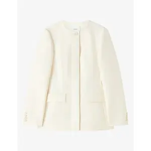 JOSEPH Myra Round-neck Cotton And Silk-blend Jacket