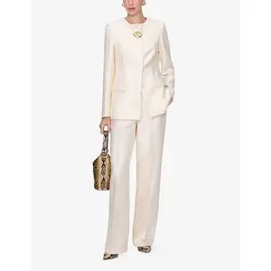 JOSEPH Myra Round-neck Cotton And Silk-blend Jacket