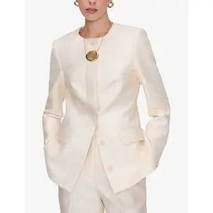JOSEPH Myra Round-neck Cotton And Silk-blend Jacket