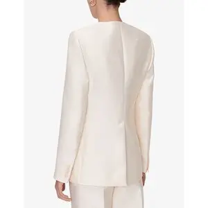 JOSEPH Myra Round-neck Cotton And Silk-blend Jacket