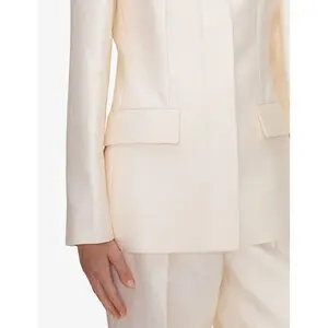 JOSEPH Myra Round-neck Cotton And Silk-blend Jacket
