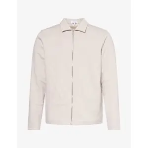 ARNE Zip-through Cotton-jersey Overshirt - Mid Grey