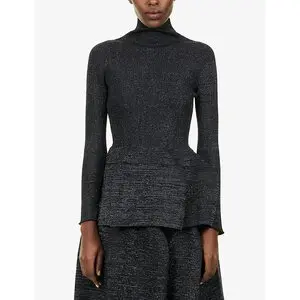 CFCL Pottery Glitter Ribbed-knit Top