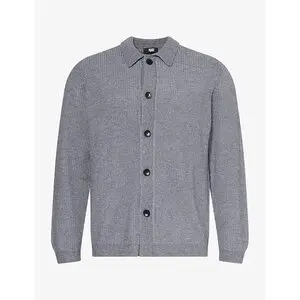 Paige Ribbed Wool-blend Cardigan - Cracked Pepper Combo