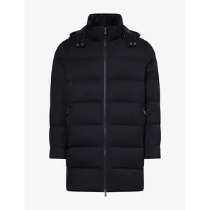 Corneliani Technical Padded Poplin Coat - Navy