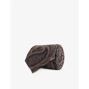 Corneliani Paisley Print Silk Tie - Navy