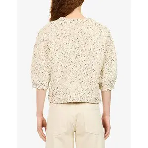 FRAME The Confetti Short-sleeve Knit Sweater
