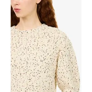 FRAME The Confetti Short-sleeve Knit Sweater