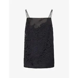 Khaite Neema Lace Silk Voile Top