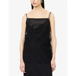 Khaite Neema Lace Silk Voile Top