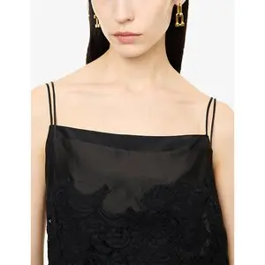 Khaite Neema Lace Silk Voile Top