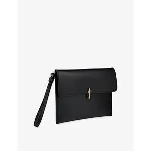 CHRISTIAN LOUBOUTIN Bettina Flat Leather Pouch - Black