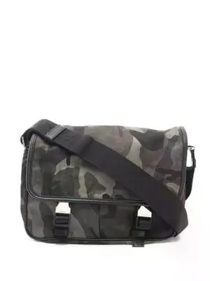 Prada 2000s Camouflage Triangle Logo Shoulder Bag - Grey