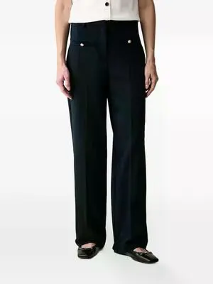 MORGAN Button-detail Wide-leg Trousers - Blue