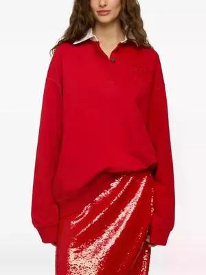 GANNI Polo Shirt With Heart Embroidery