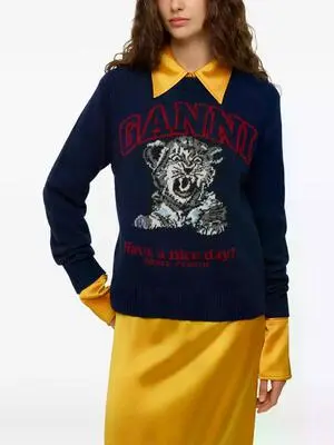 GANNI Jumper With Tiger