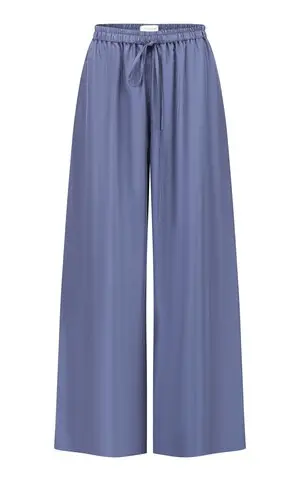 INTO THE EAST Silk Wide-leg Pants - Blue